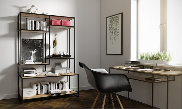 Reoler pulverlakkert stål og eik | Stumøbler heltre | Møbel-land.no